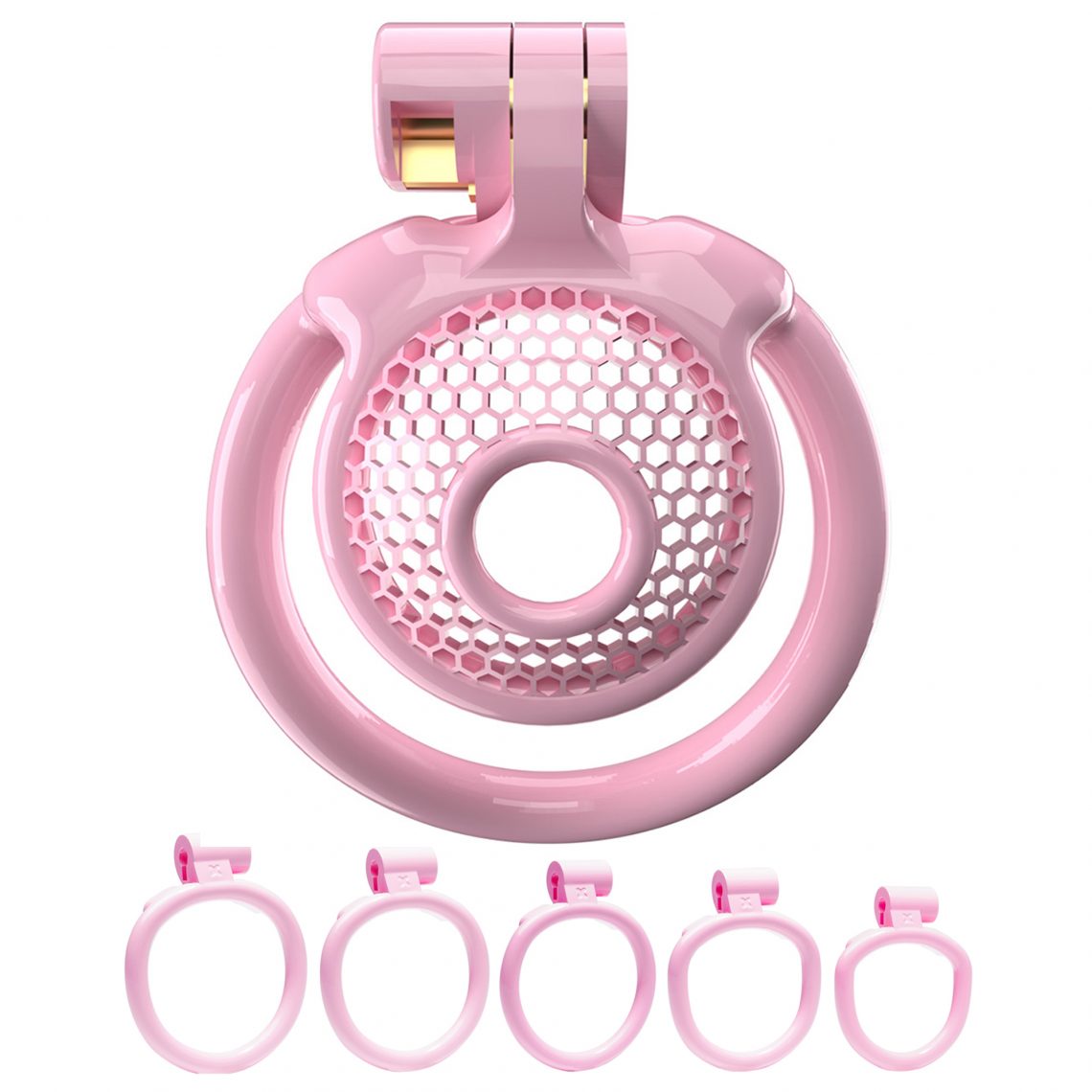 Flat Chastity Cage – Circle Design in Pink - Chastity Boutique