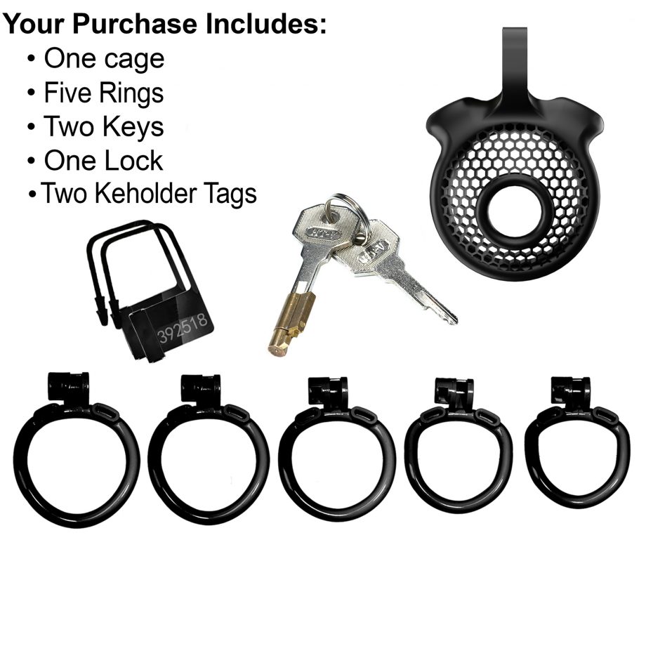 Flat Chastity Cage – Circle Design in Black - Chastity Boutique