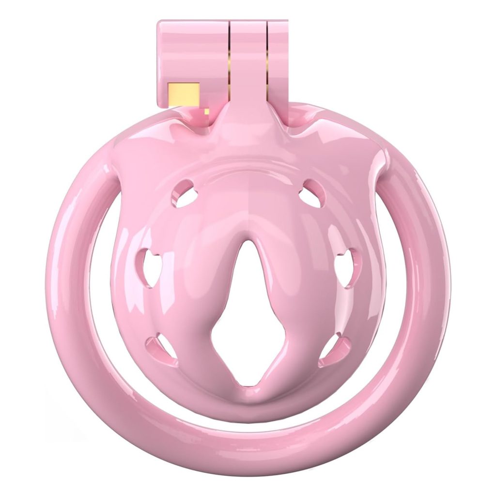 Flat Chastity Cage – Hearts Design in Pink - Chastity Boutique