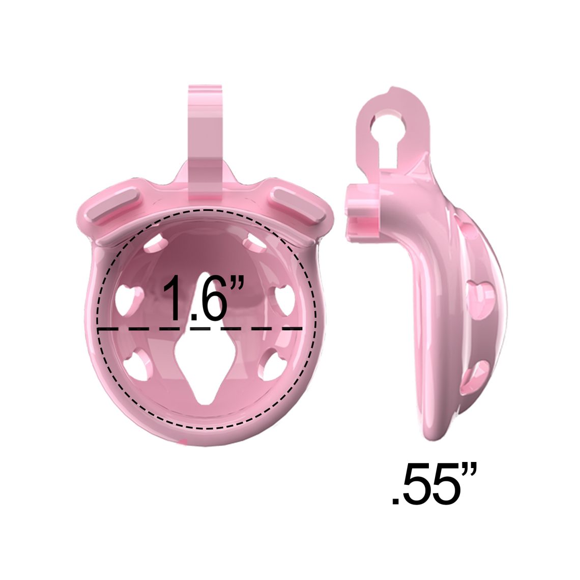 Flat Chastity Cage – Hearts Design in Pink - Chastity Boutique