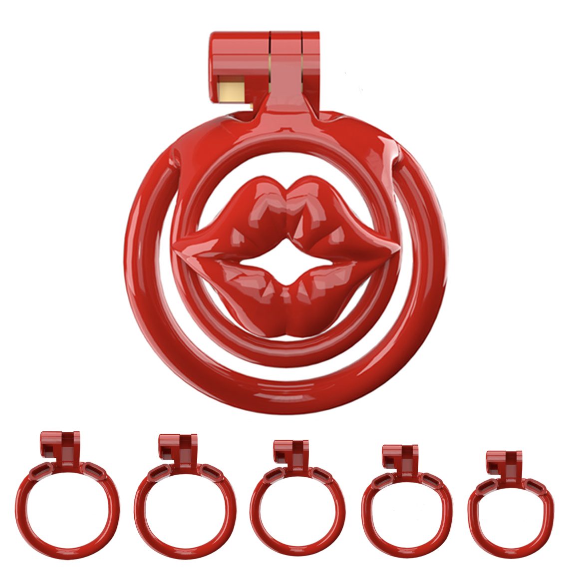 Flat Chastity Cage – Red Lips Design - Chastity Boutique